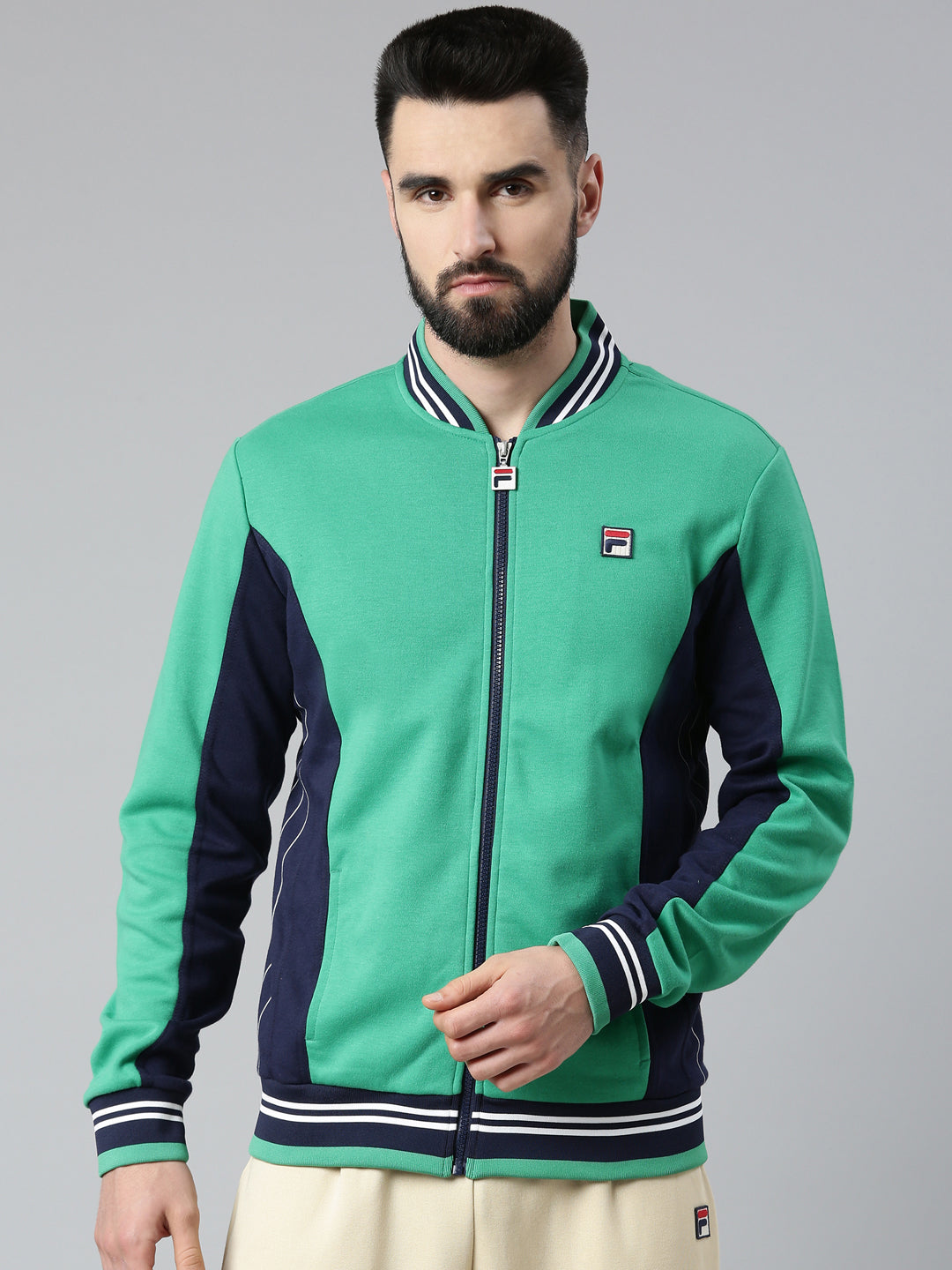 Buy Fila Grey Settanta Men's Cut and Sew Track Tops @ Rs ₹ 2340 | Fila ...