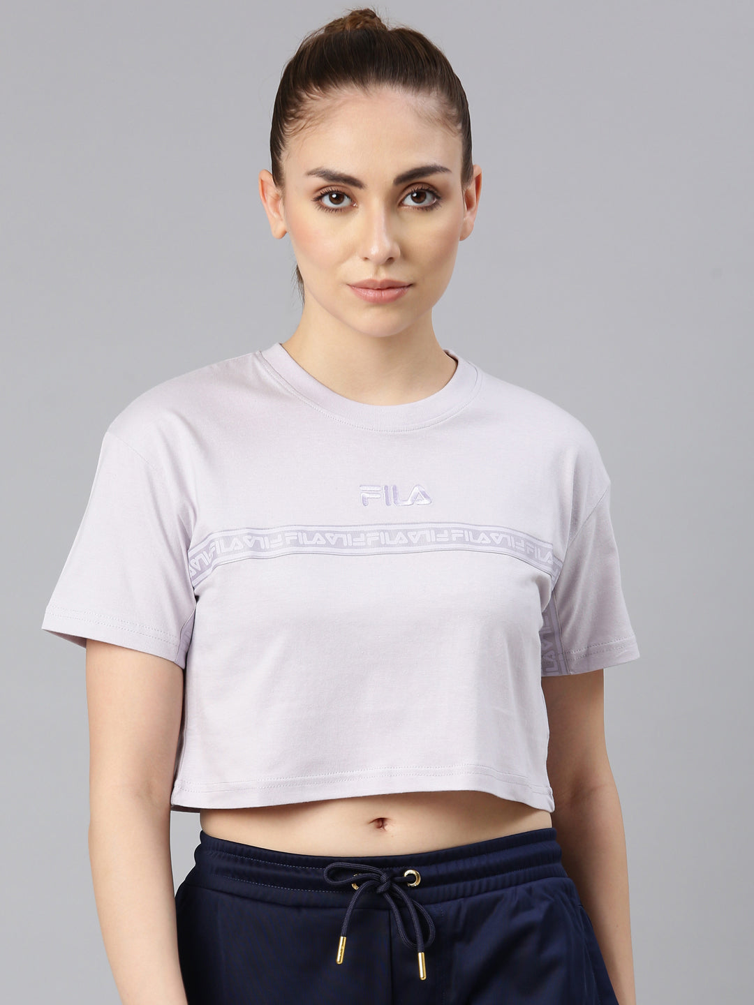 Buy Fila Lilac Adults-Women Lavender T Shirts @ Rs 449.70 | Fila India