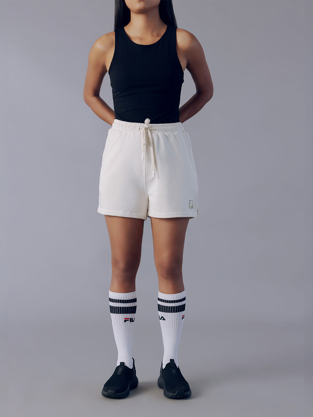 Buy Fila Off White Women Off White Zuri Shorts @ Rs 1404.56 | Fila India